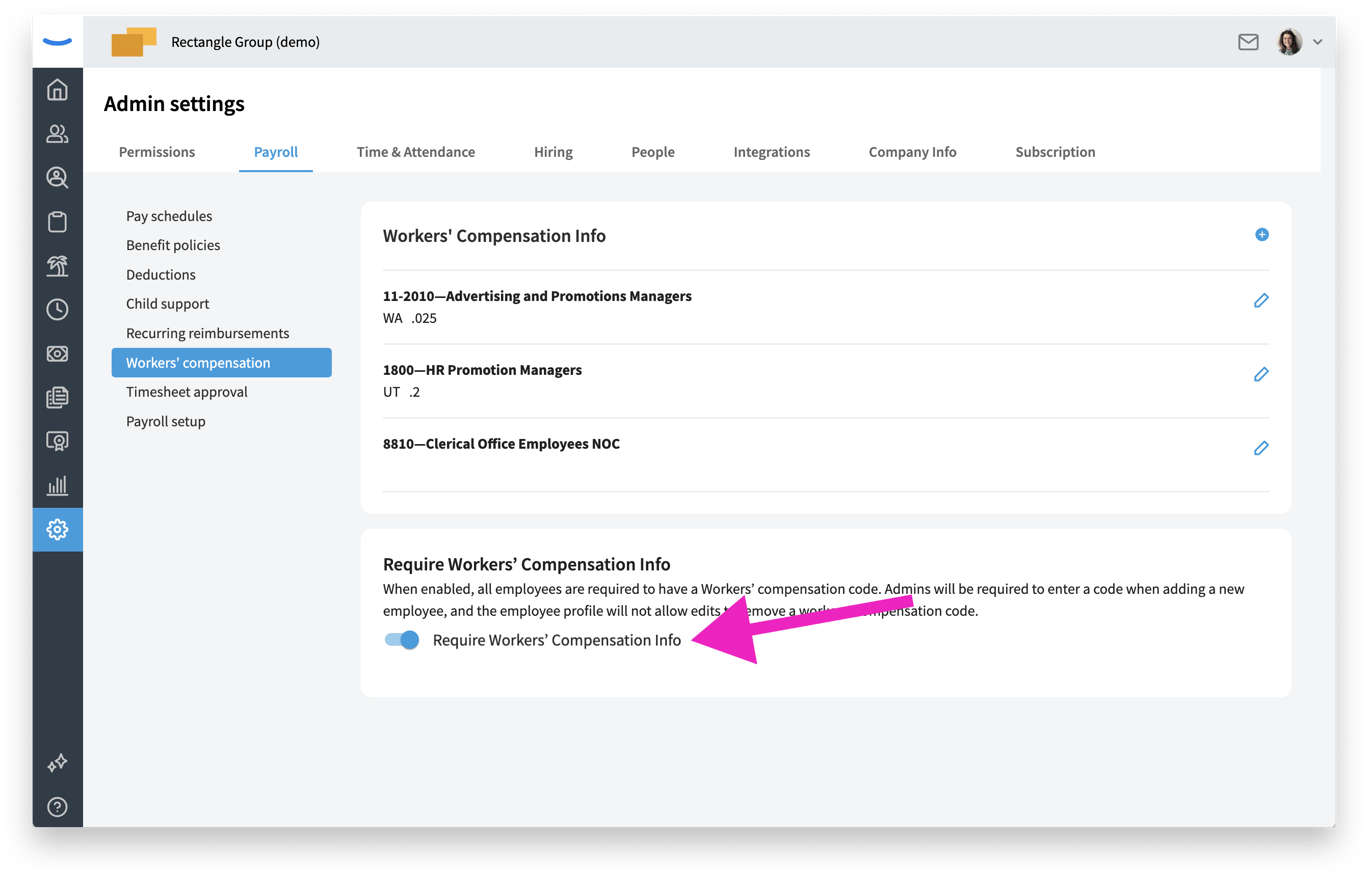 How to set up Workers' Compensation Codes in Eddy