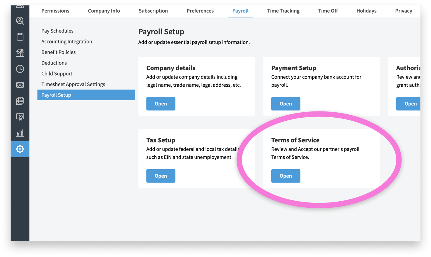 What are the steps to set up payroll?