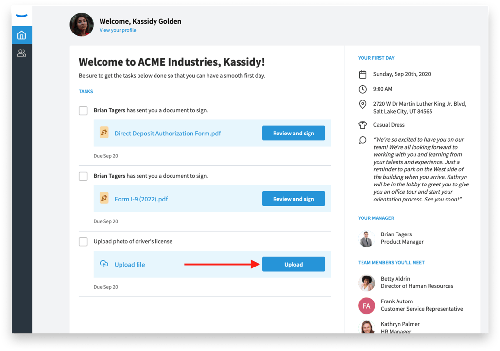 How Employees Can Upload Documents or Photos During Onboarding