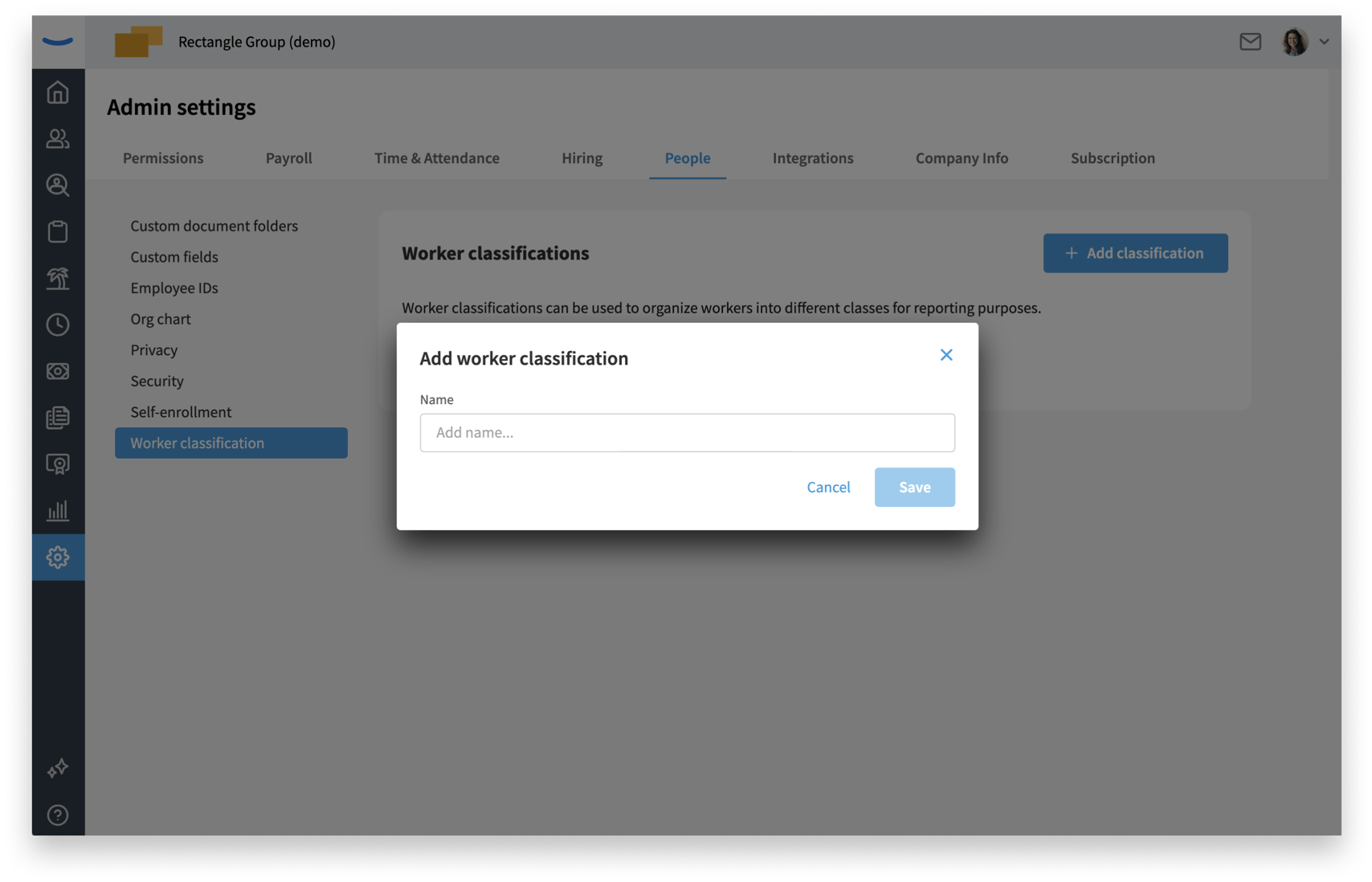 How to set up worker classifications